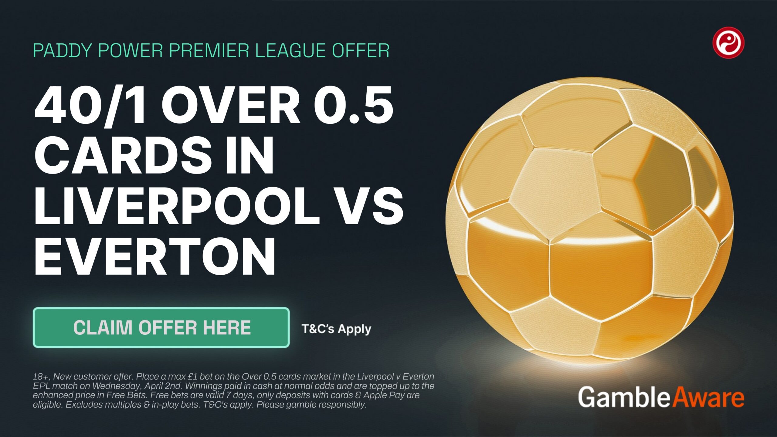 Paddy Power New Customer Offer: 40/1 Over 0.5 Cards in Liverpool vs ...