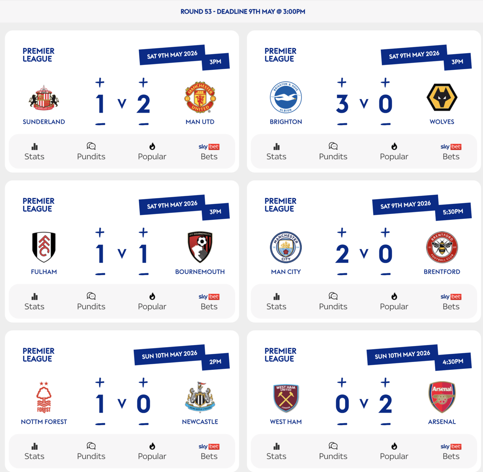 Sky Bet Super 6: Latest Matches and Predictions | Squawka | EN