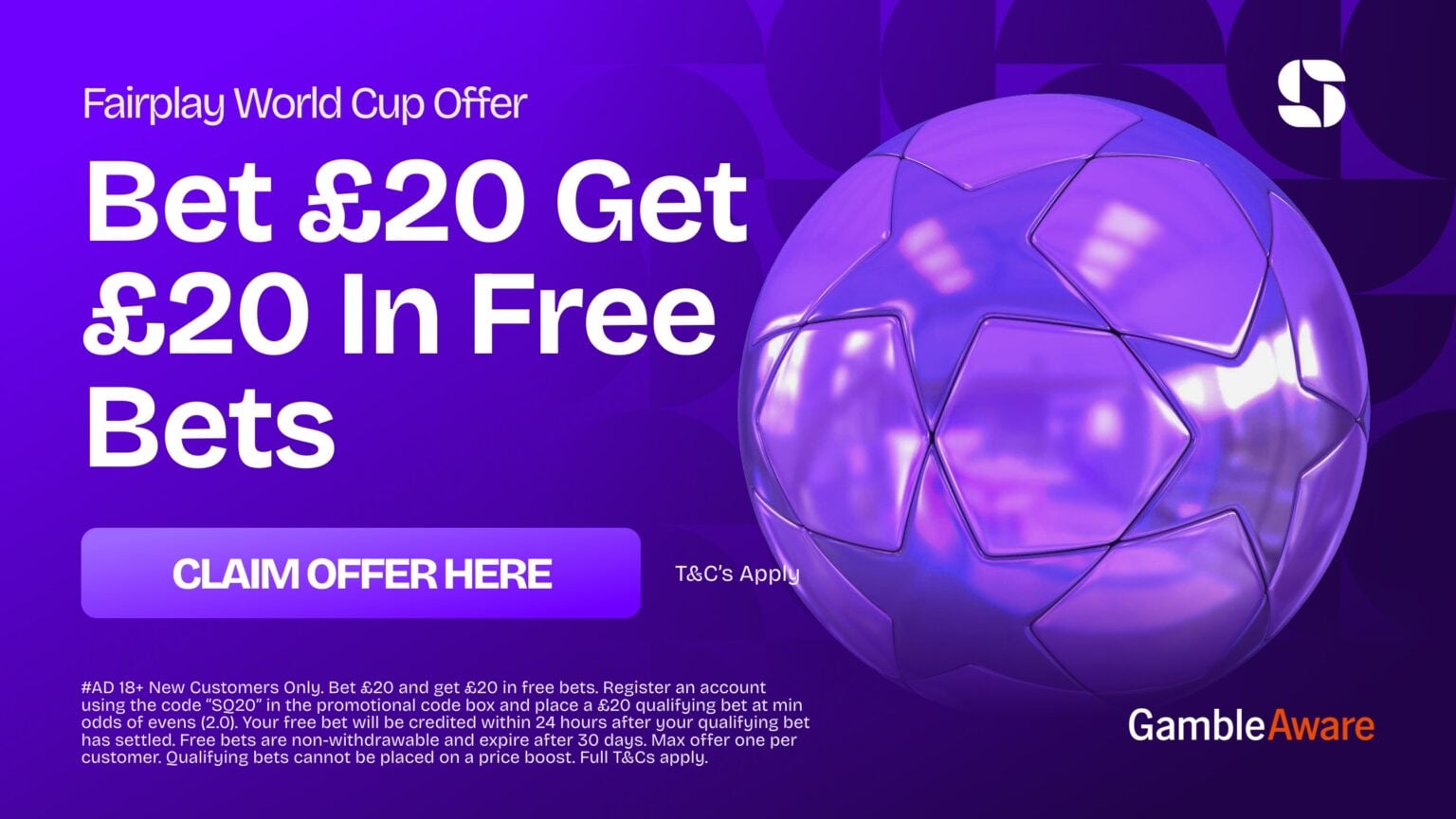 Fairplay World Cup Offer: Bet £20 Get £20 In Free Bets