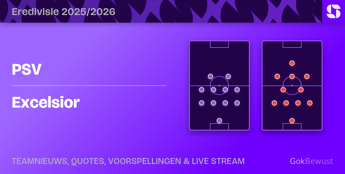 PSV vs Excelsior statistieken, opstellingen & wedstrijd updates